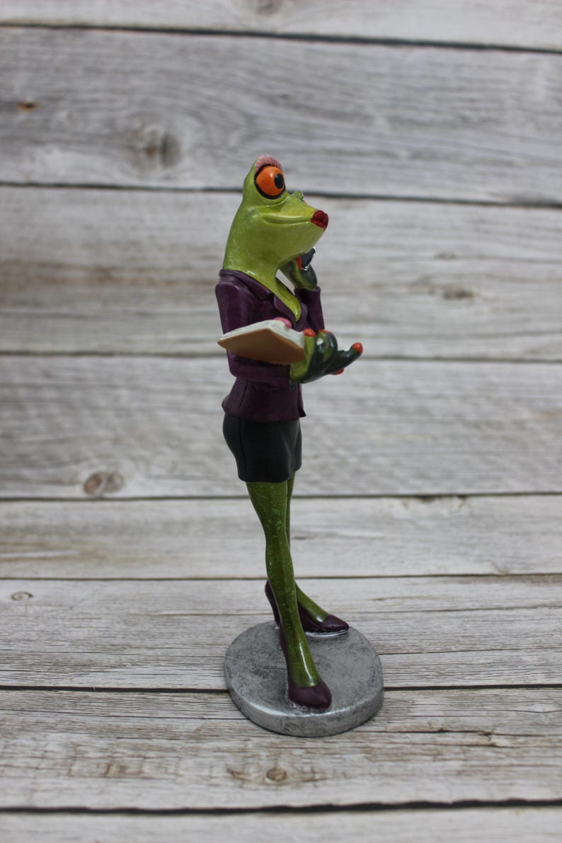 Polystone Lady Frog Executive Figurine - Quirky Office Decor - Etsy