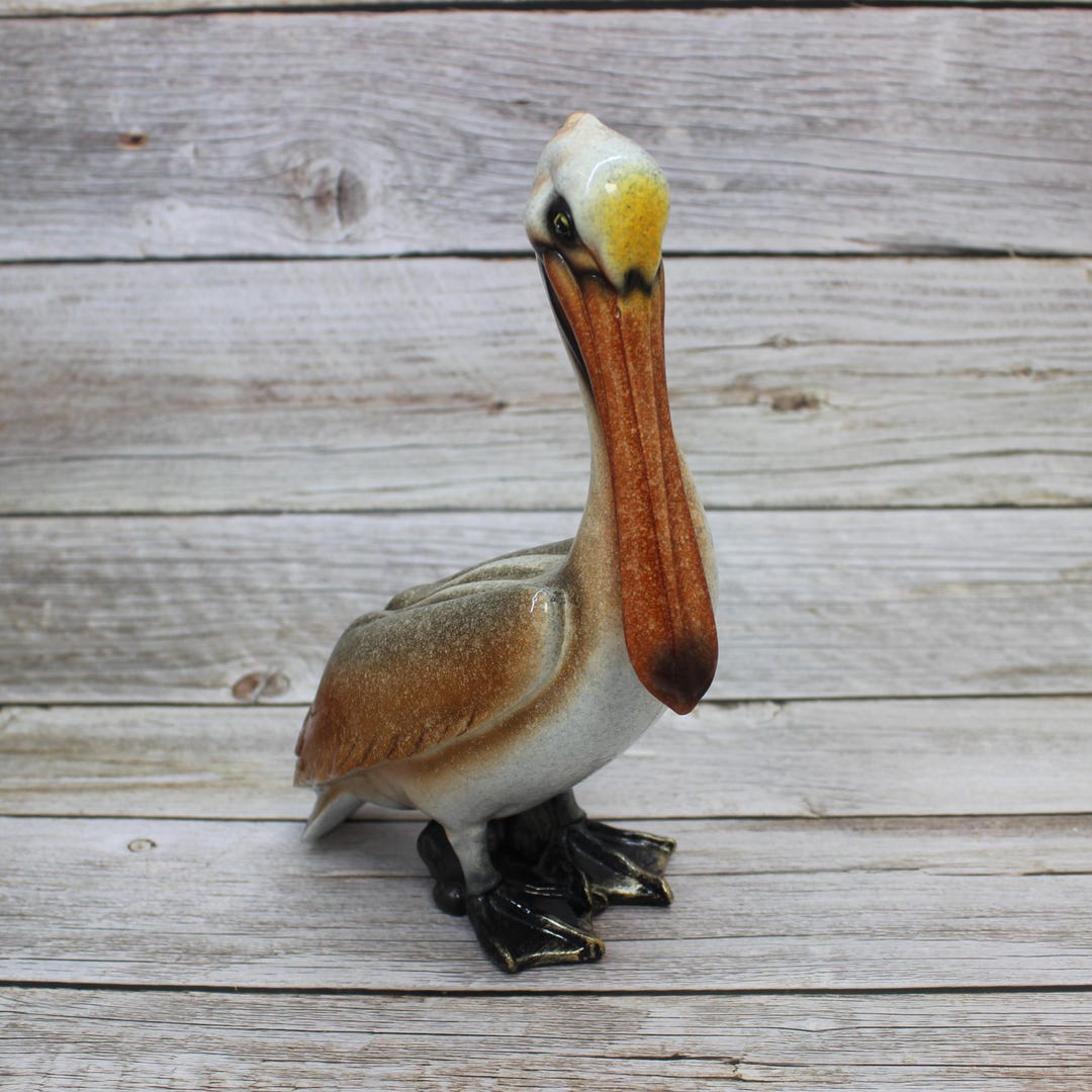 Pelican Statue, Handcrafted Pelican Figurine, Nautical Pelican Figurine ...