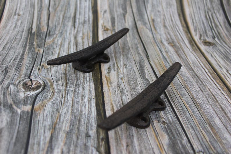 Vintage Cast Iron Boat Cleats: Nautical Wall Hooks, Set of Two - Etsy