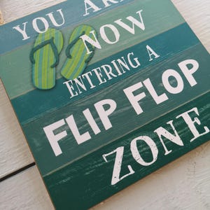 Flip Flop Zone Wooden Sign: Tropical Beach House Decor - Etsy