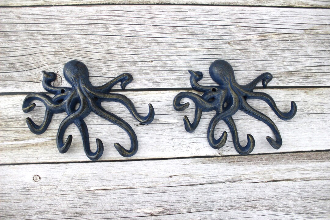 Octopus Hook, Octopus Decor, Nautical Decor, Octopus Key Hook, Beach ...