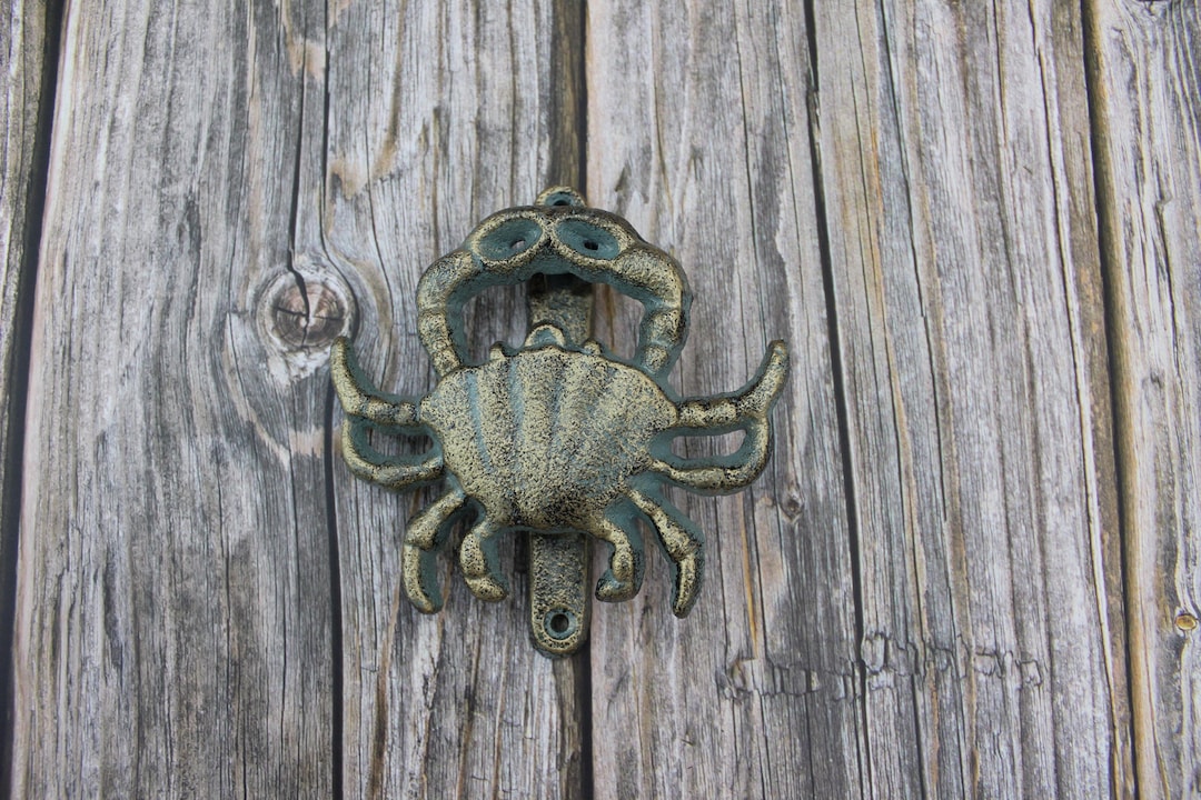Cast Iron Crab Door Knocker: Coastal Beach Decor (5" High) - Etsy