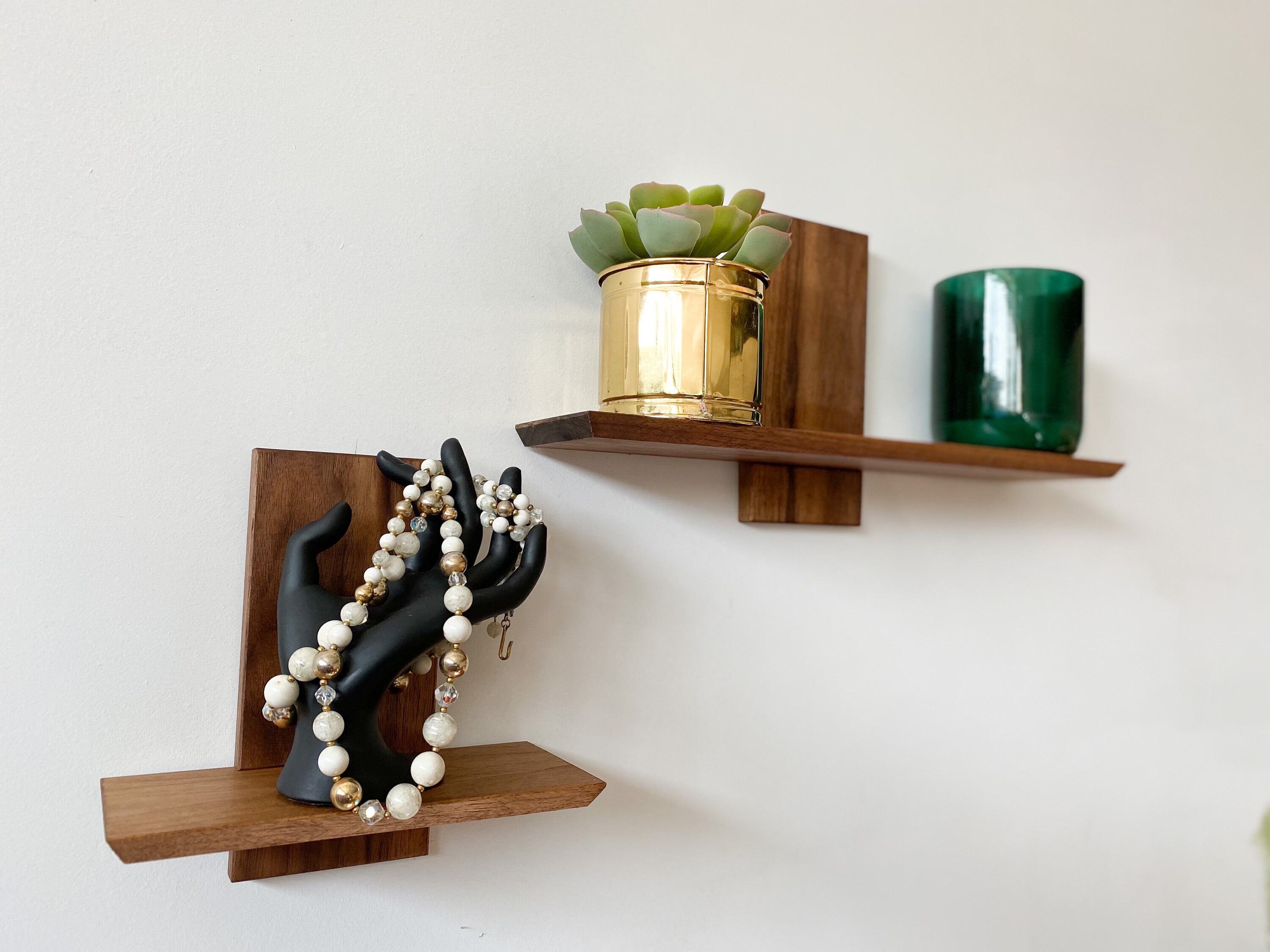 Walnut Shelf Danish Modern Walnut Shelf Walnut Wall Shelf - Etsy