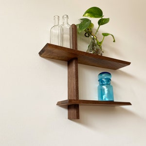 Walnut Shelf, Danish Modern Walnut Shelf, Walnut Wall Shelf, Handmade ...