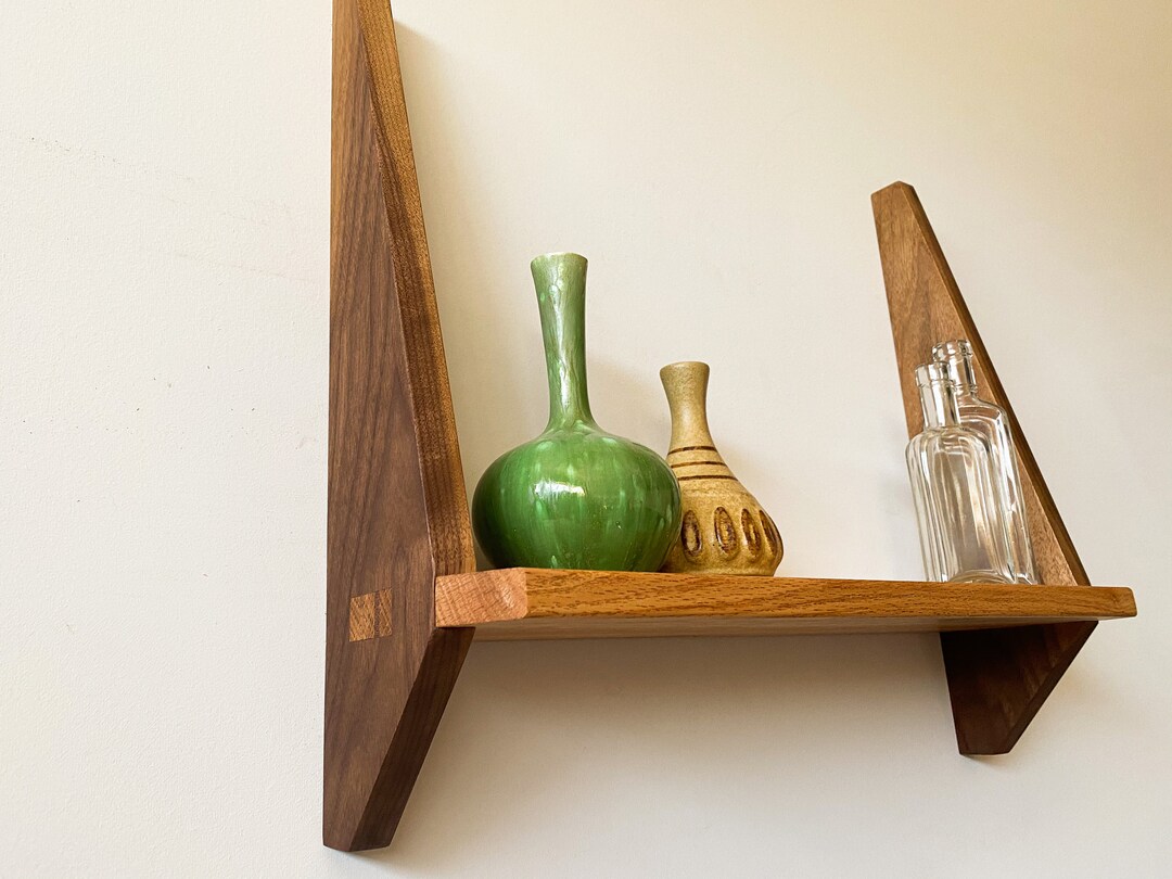 Oak and Walnut, Danish Modern Walnut, Walnut Wall Shelf, Handmade ...