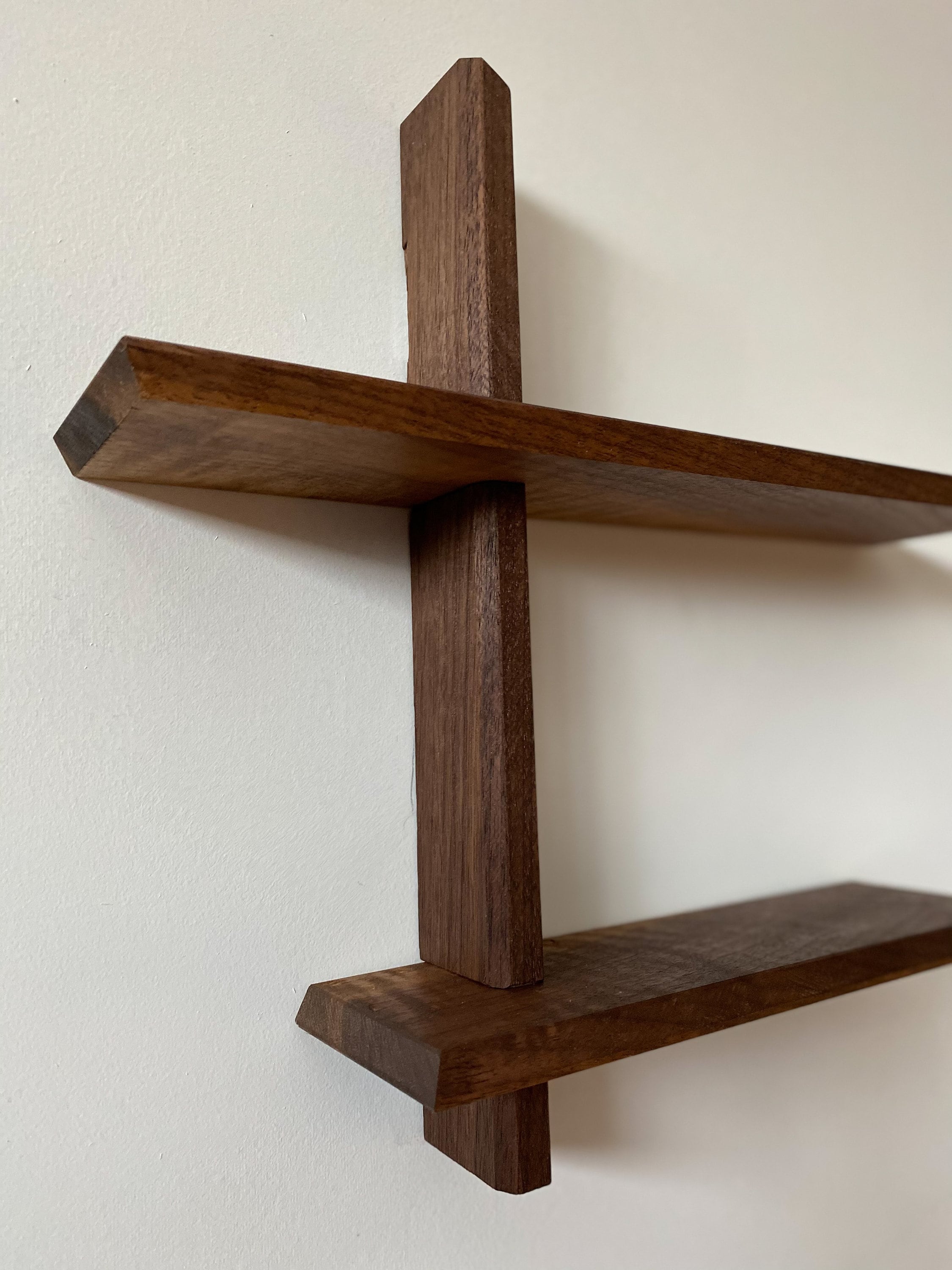 Walnut Shelf, Danish Modern Walnut Shelf, Walnut Wall Shelf, Handmade ...