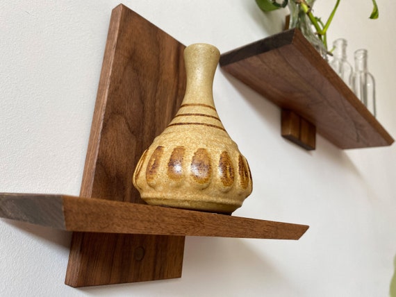 Walnut Shelf Danish Modern walnut shelf Walnut Wall shelf | Etsy