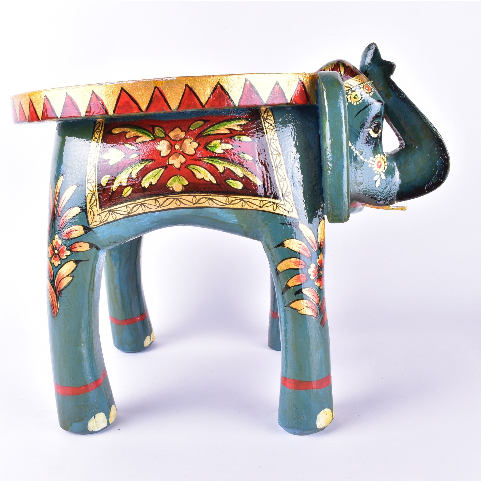 Buy Wooden Elephant Stool Animal Footstool Elephant Stool Online in ...