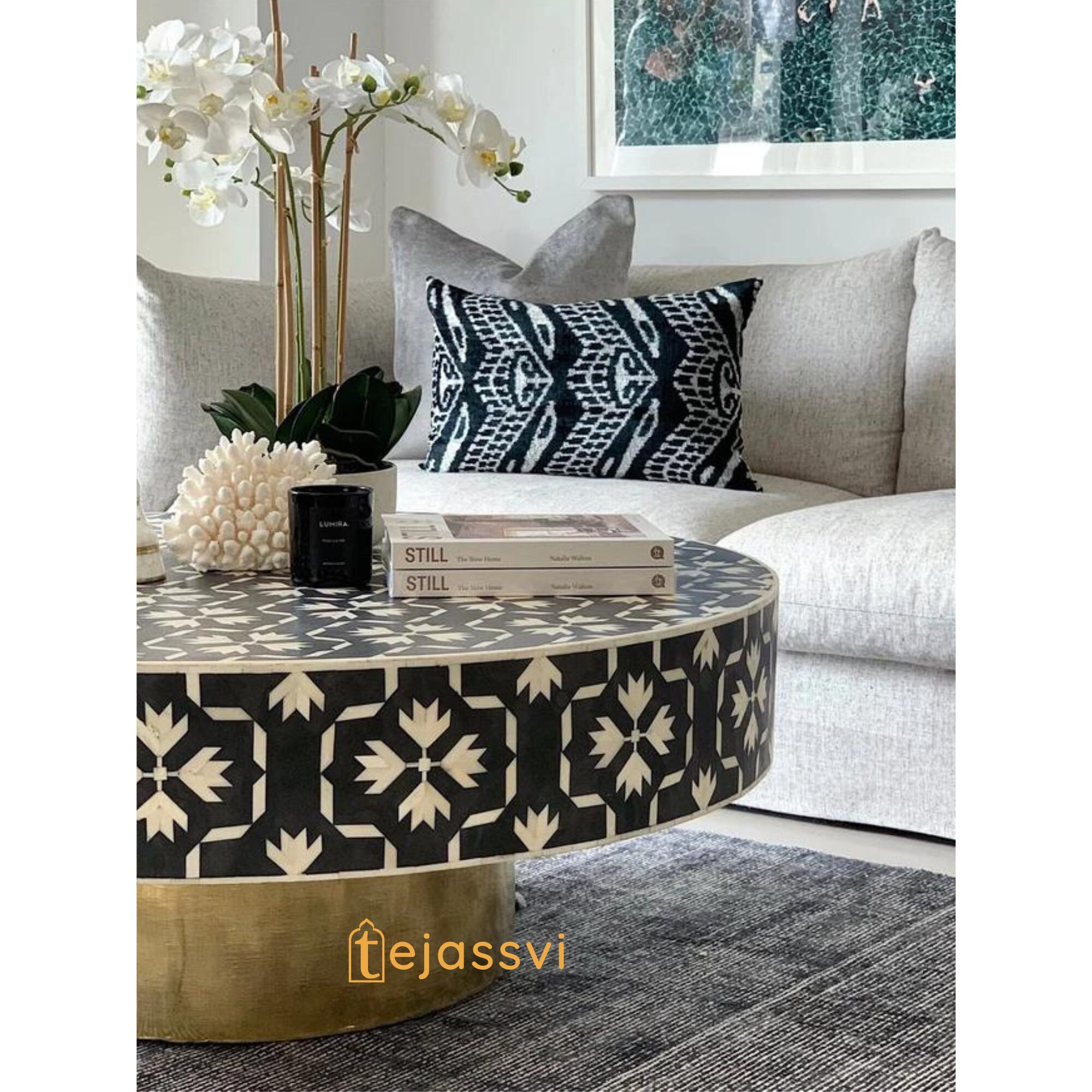 Buy Handmade Bone Inlay Coffee Table, Center Table,bone INLAY TABLE ...