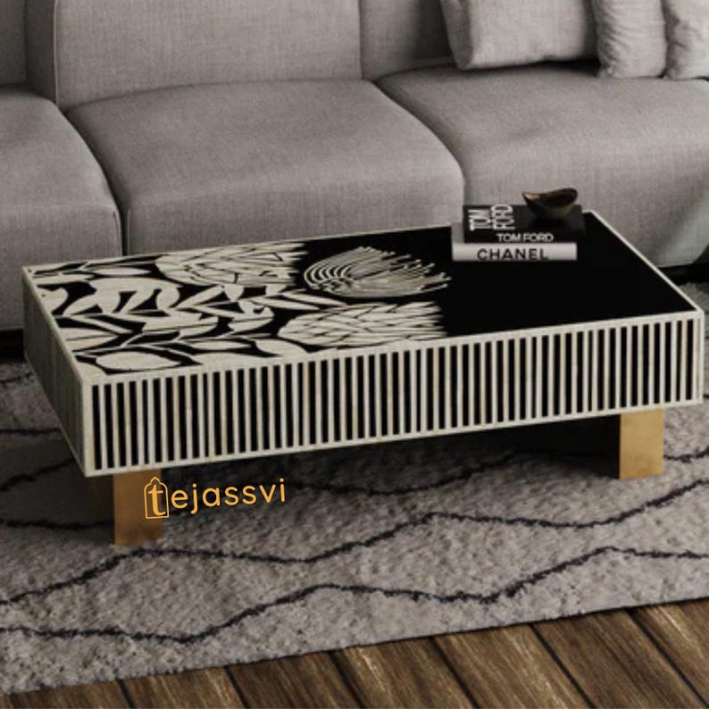 Bone Inlay Coffee Table | Centre Table | Bone Inlay Honeycomb Coffee ...