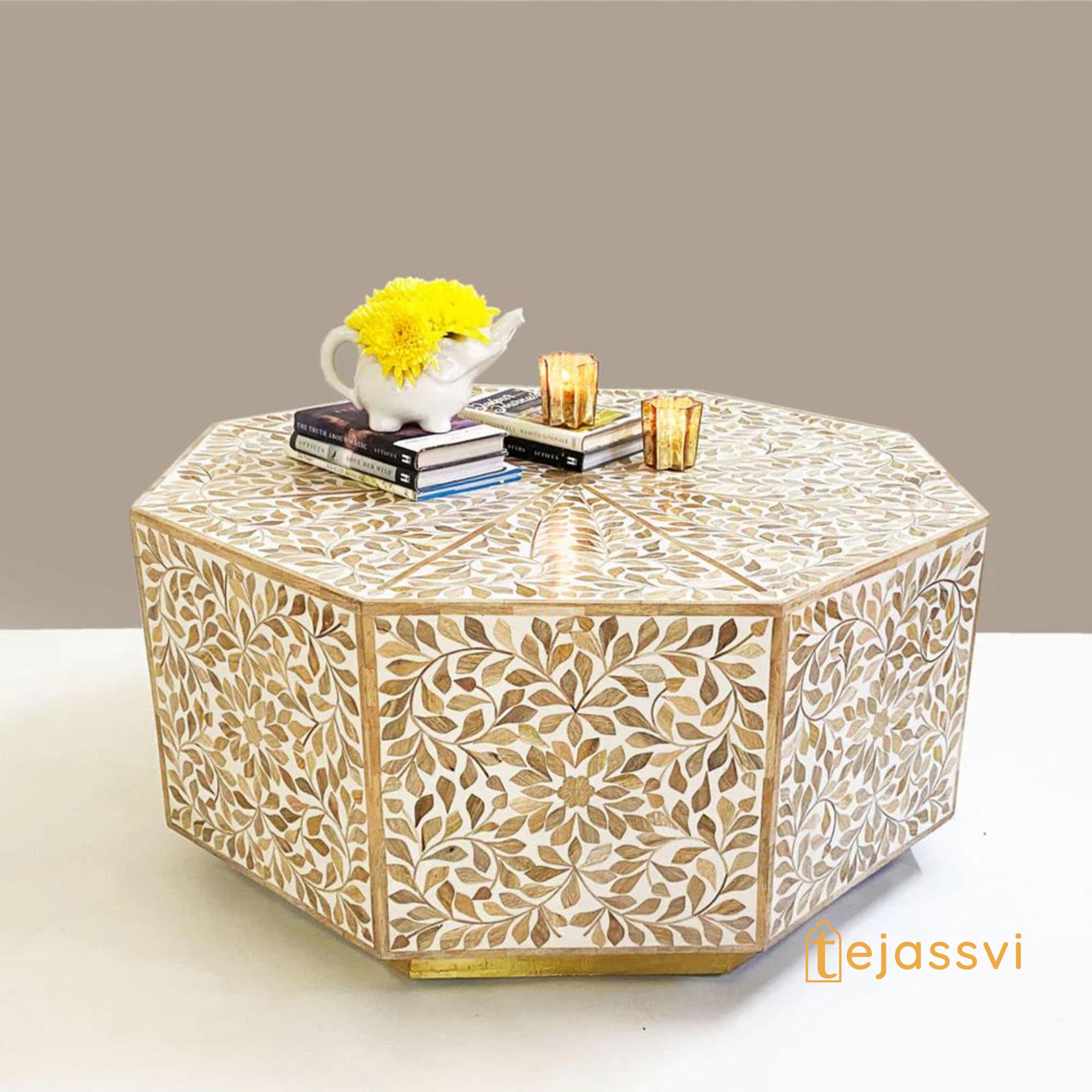 Bone Inlay Coffee Table, Side Tables, Center Table, End Tables, Wooden ...