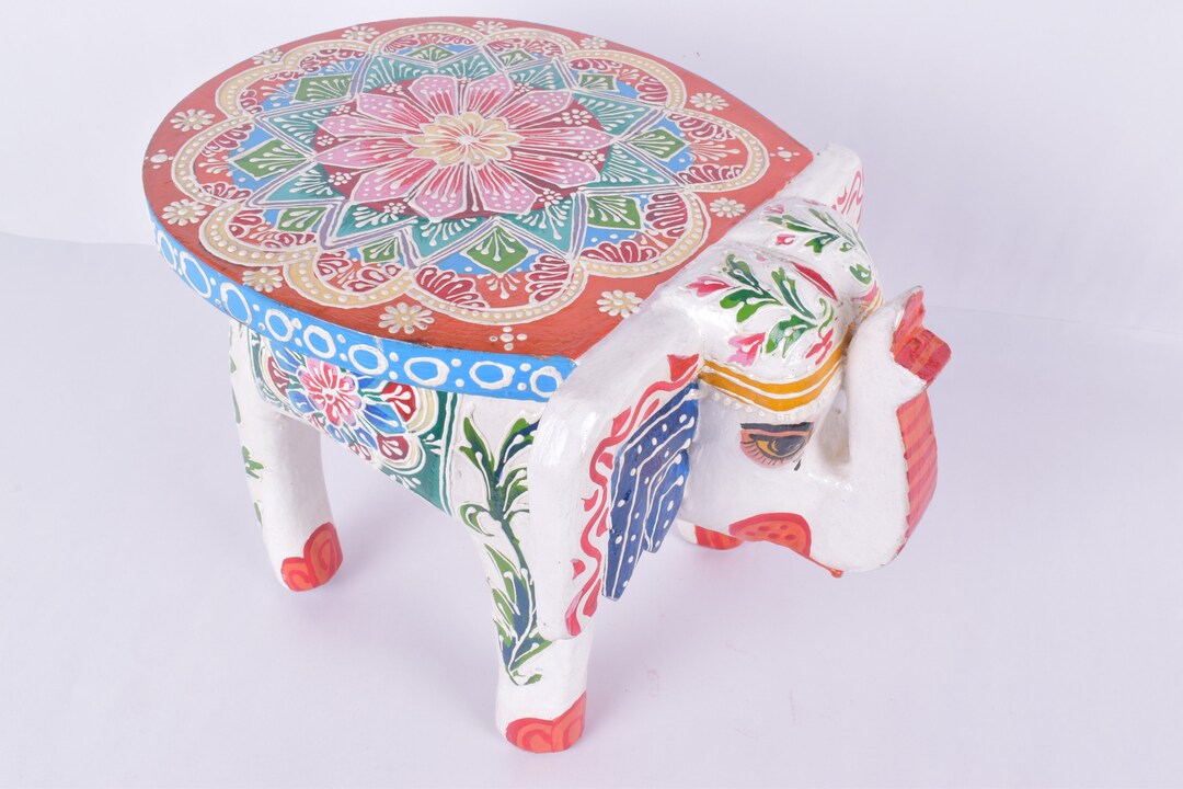 Wooden Elephant Stool | Animal Footstool | Elephant Stool | Small ...