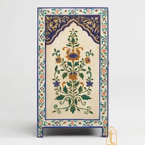 Wood Beautiful Flower Painted Side Storage Cabinet/wood Cabinet Wooden ...