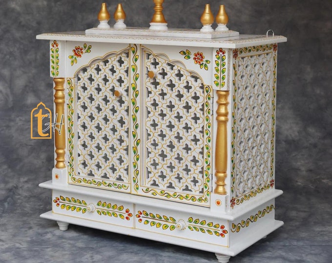 Wooden Temple Pooja Mandir With Door Beautiful Wall Hanging - Etsy