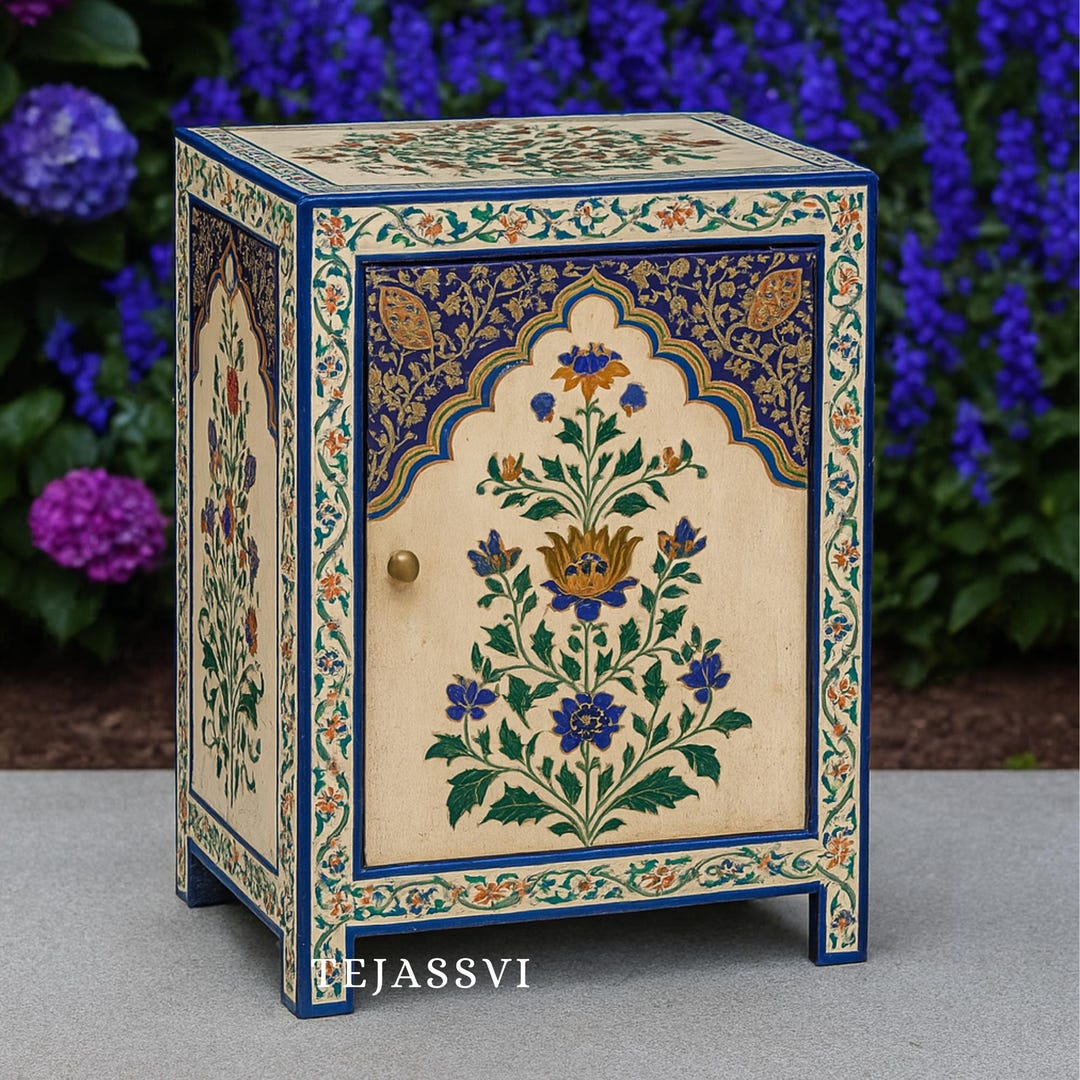 Wood Beautiful Flower Painted Side Storage Cabinet/wood Cabinet Wooden ...