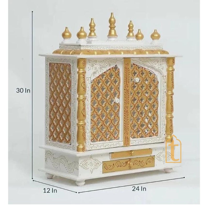 WOODEN TEMPLE Pooja MANDIR With Doors for Home Office Prayer - Etsy ...