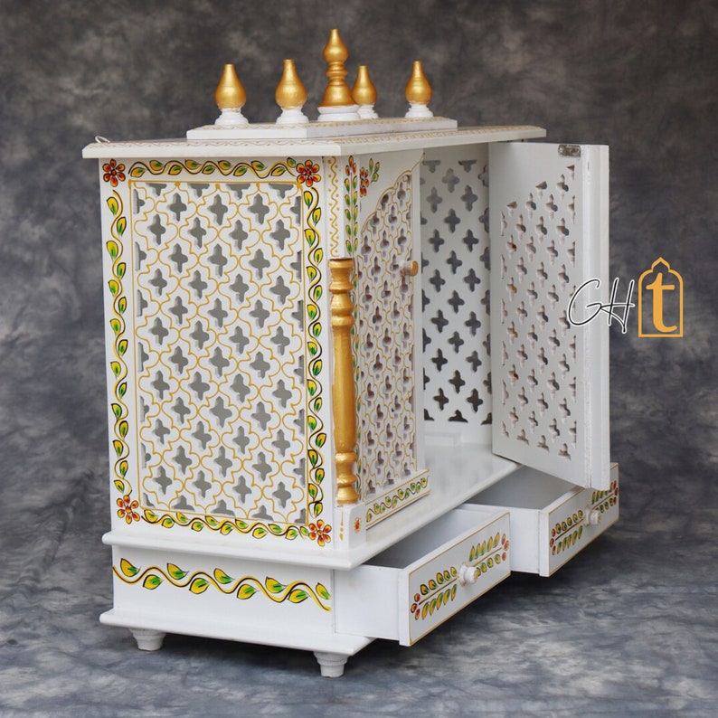 Wooden Temple Pooja Mandir With Door Beautiful Wall Hanging - Etsy