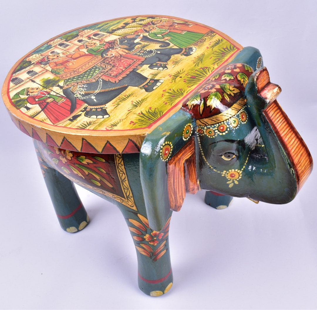 Buy Wooden Elephant Stool Animal Footstool Elephant Stool Small Wooden ...