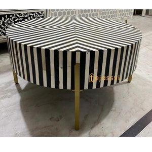 Handmade Bone Inlay Coffee Table, Center Table,bone INLAY TABLE, Round ...
