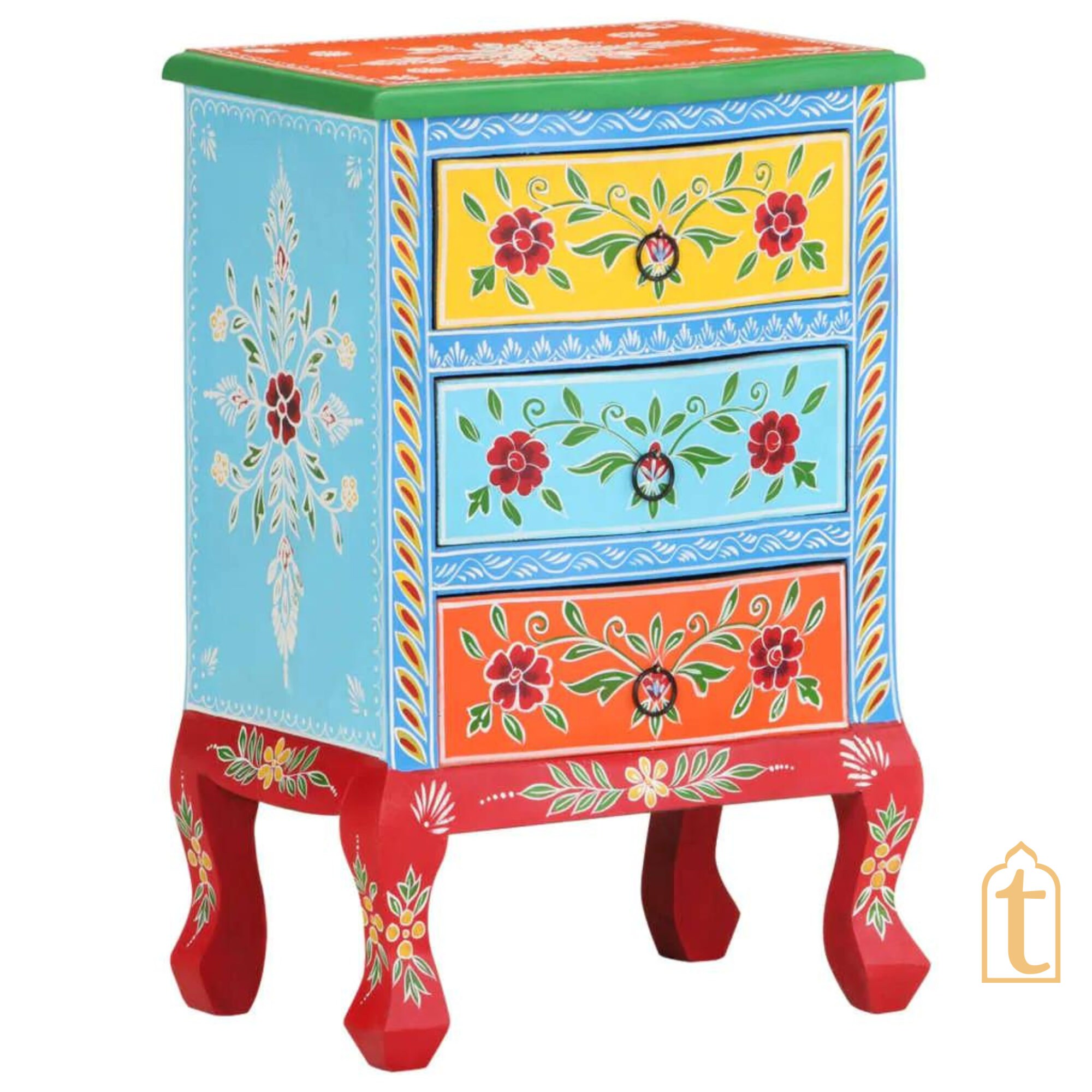 Hand Painted Wooden Bedside Table Drawer-almirah Bedroom - Etsy