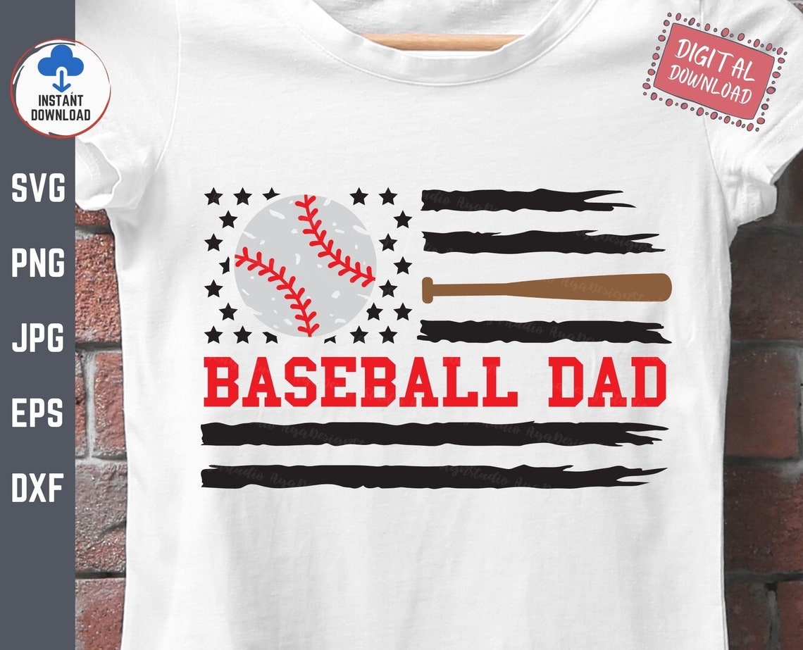 Baseball Dad Svg, American Flag Baseball Dad Svg, Baseball Svg ...