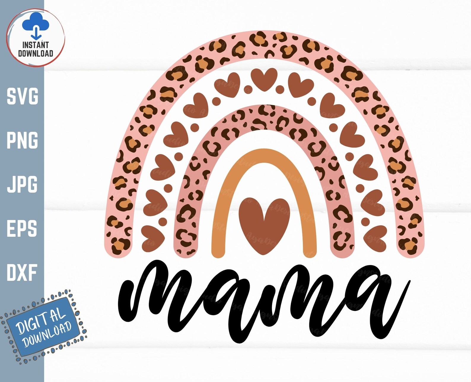 Mama Rainbow Svg Boho Rainbow Mama Svg Leopard Boho Rainbow - Etsy