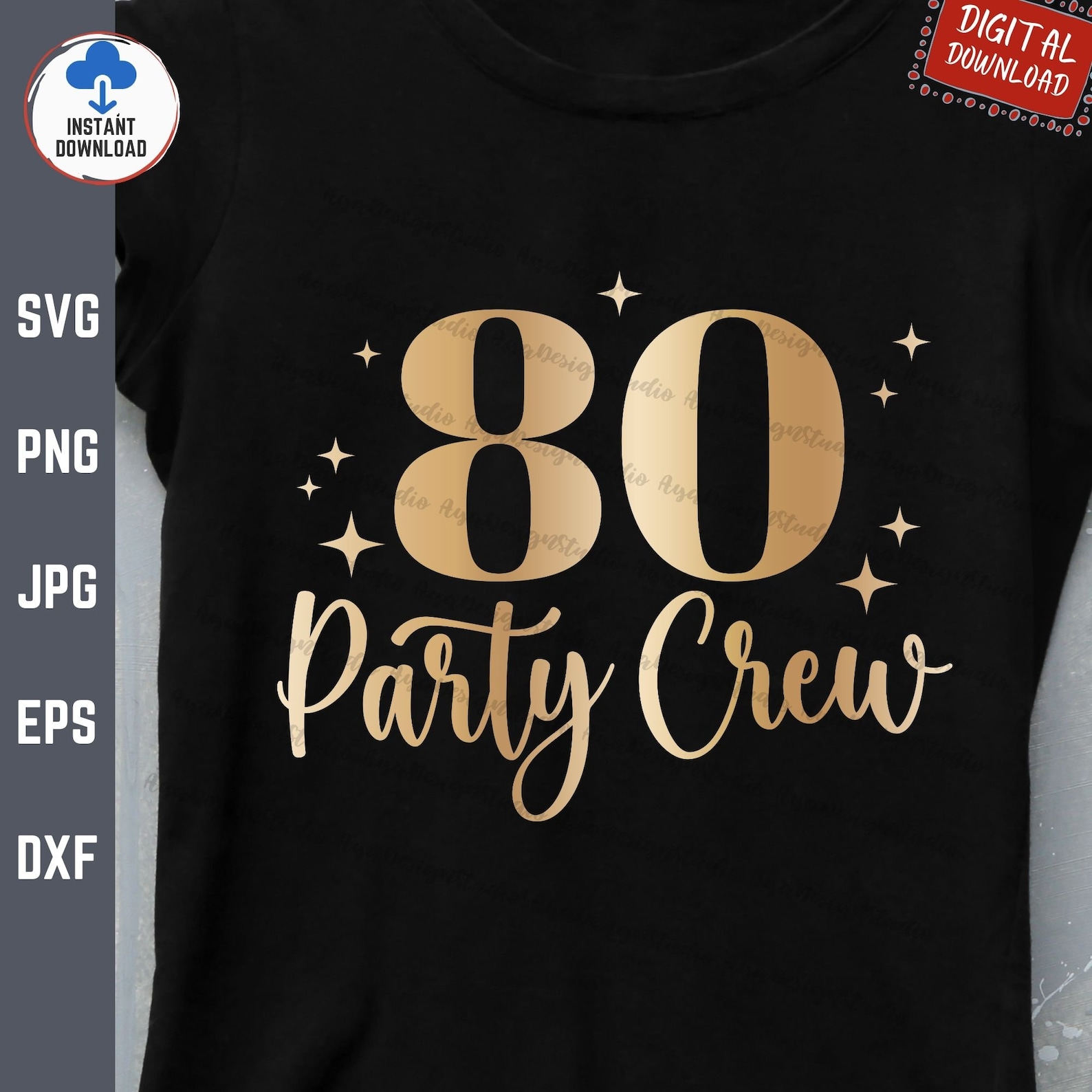 80 Party Crew Svg, 80th Birthday Svg, Eightieth Birthday Svg, 80th ...