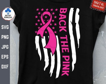 Pink Ribbon USA Flag Svg Breast Cancer Awareness Flag Svg Breast Cancer ...
