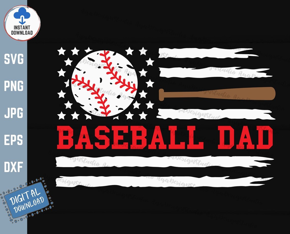 Baseball Dad Svg American Flag Baseball Dad Svg Baseball - Etsy