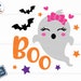 Boo Halloween Girl Svg Little Ghost With Bow Svg Cute Ghost - Etsy