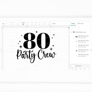 80 Party Crew Svg, 80th Birthday Svg, Eightieth Birthday Svg, 80th ...