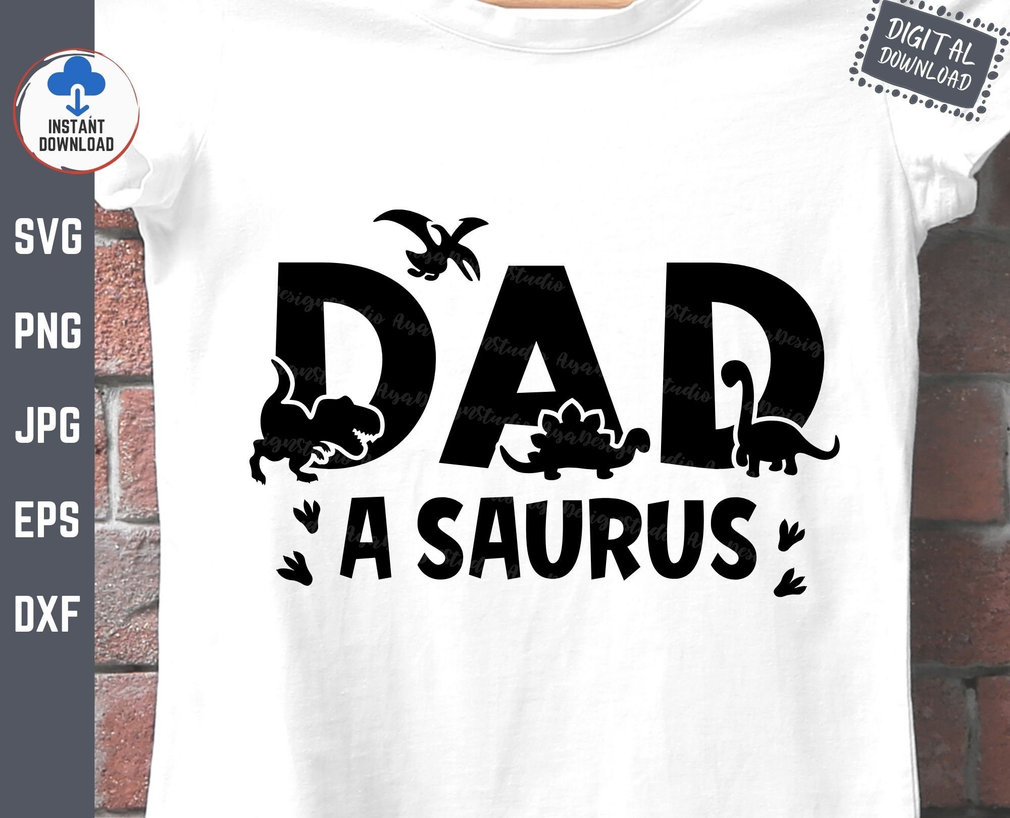 Dad A Saurus Svg, Daddy T-rex Dinosaur Svg, Dinosaur Dad Svg, Dinosaur ...