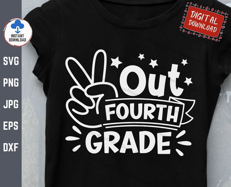 Peace Out Fourth Grade Svg Kids Graduation Shirt Svg Last | Etsy