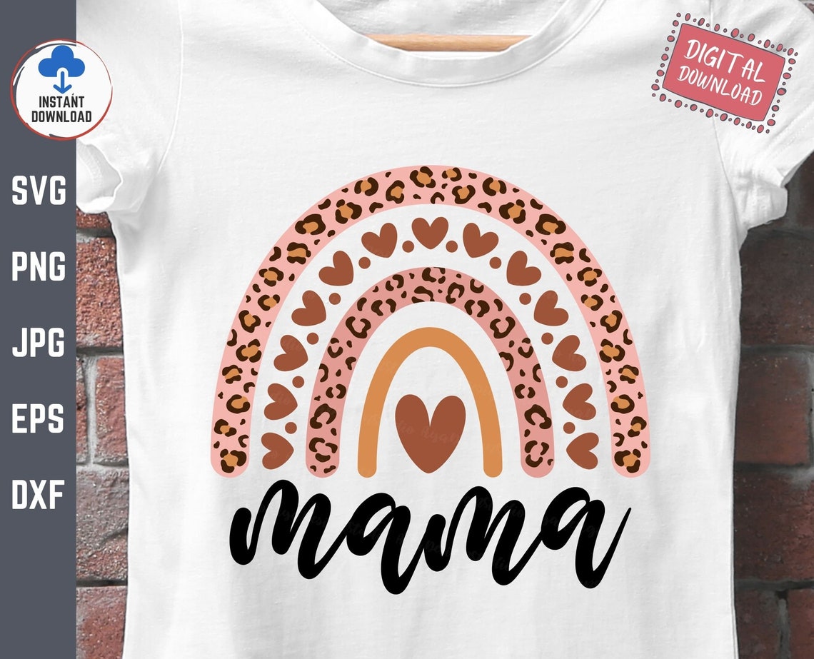 Mama Rainbow Svg Boho Rainbow Mama Svg Leopard Boho Rainbow - Etsy