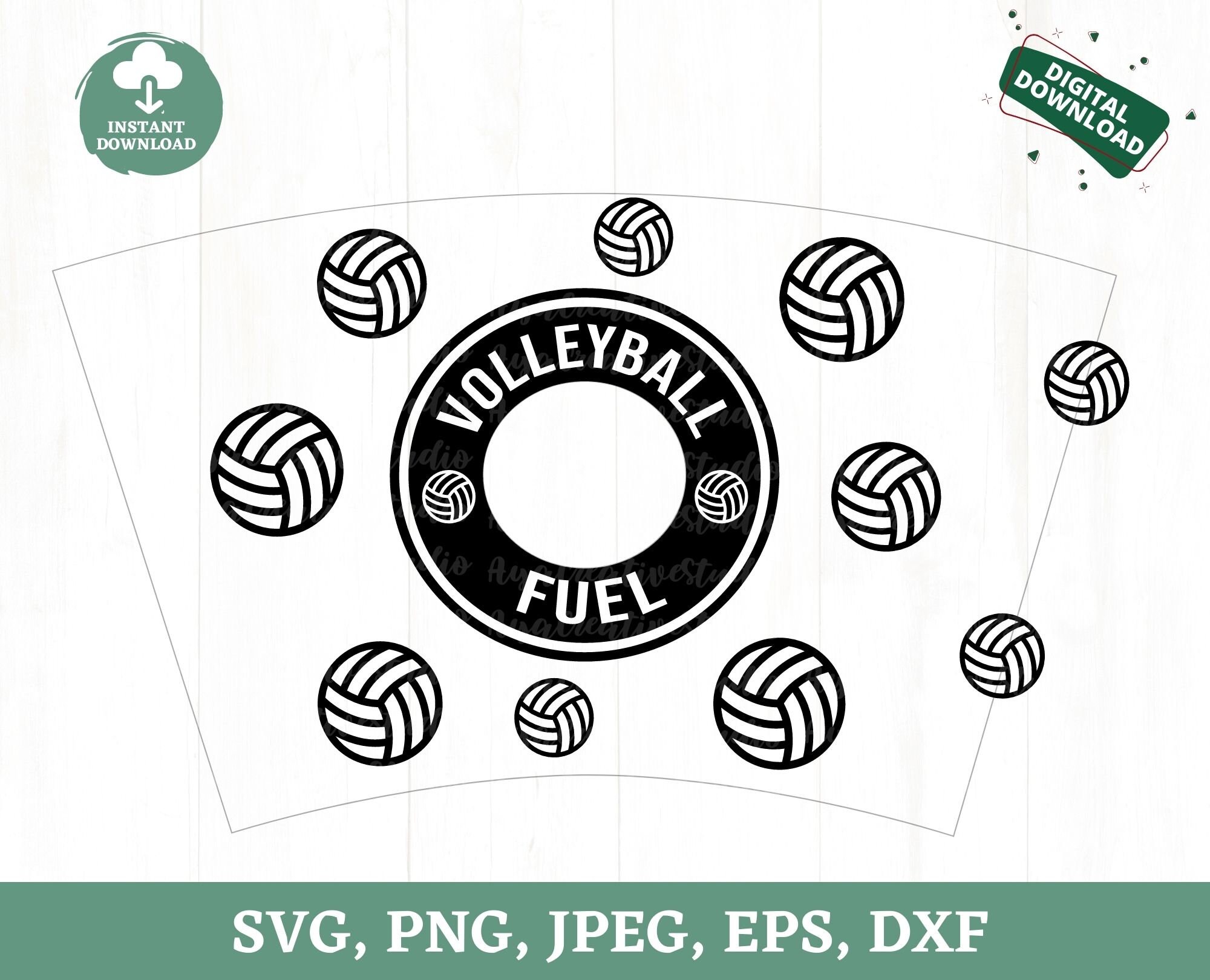 Volleyball Fuel Coffee Cold Cup Wrap SVG Volleyball Coffee - Etsy