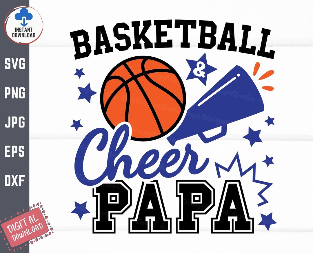 Basketball and Cheer Papa Svg, Basketball Cheer Dad Svg, Proud Cheer ...