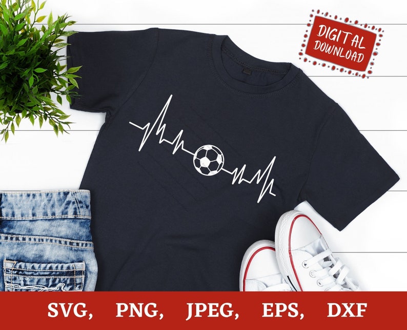 Soccer Heart Beat Svg, Football Heart Beat Svg, Love Cup Heart Beat Svg ...