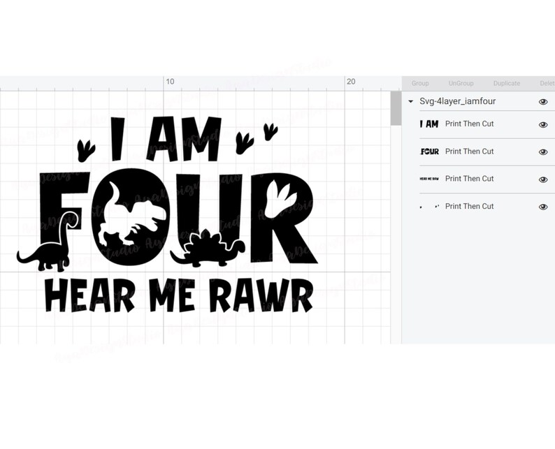 I Am Four Hear Me Rawr Svg, 4th Birthday Kids Svg, Fourth Rawr Birthday ...