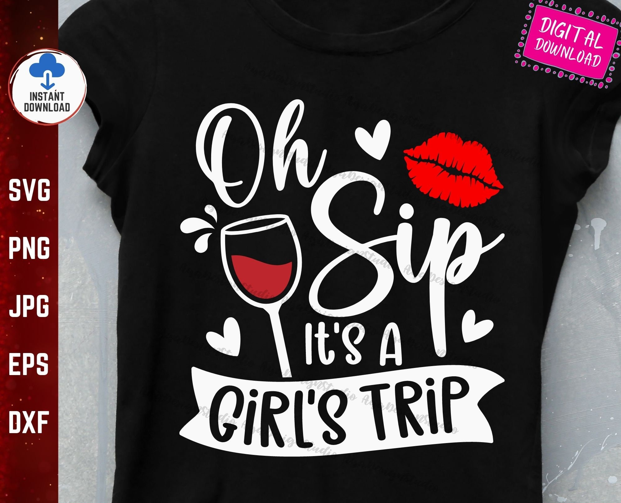 Oh Sip It is A Girl's Trip Svg Best Friends Trip Svg - Etsy Canada