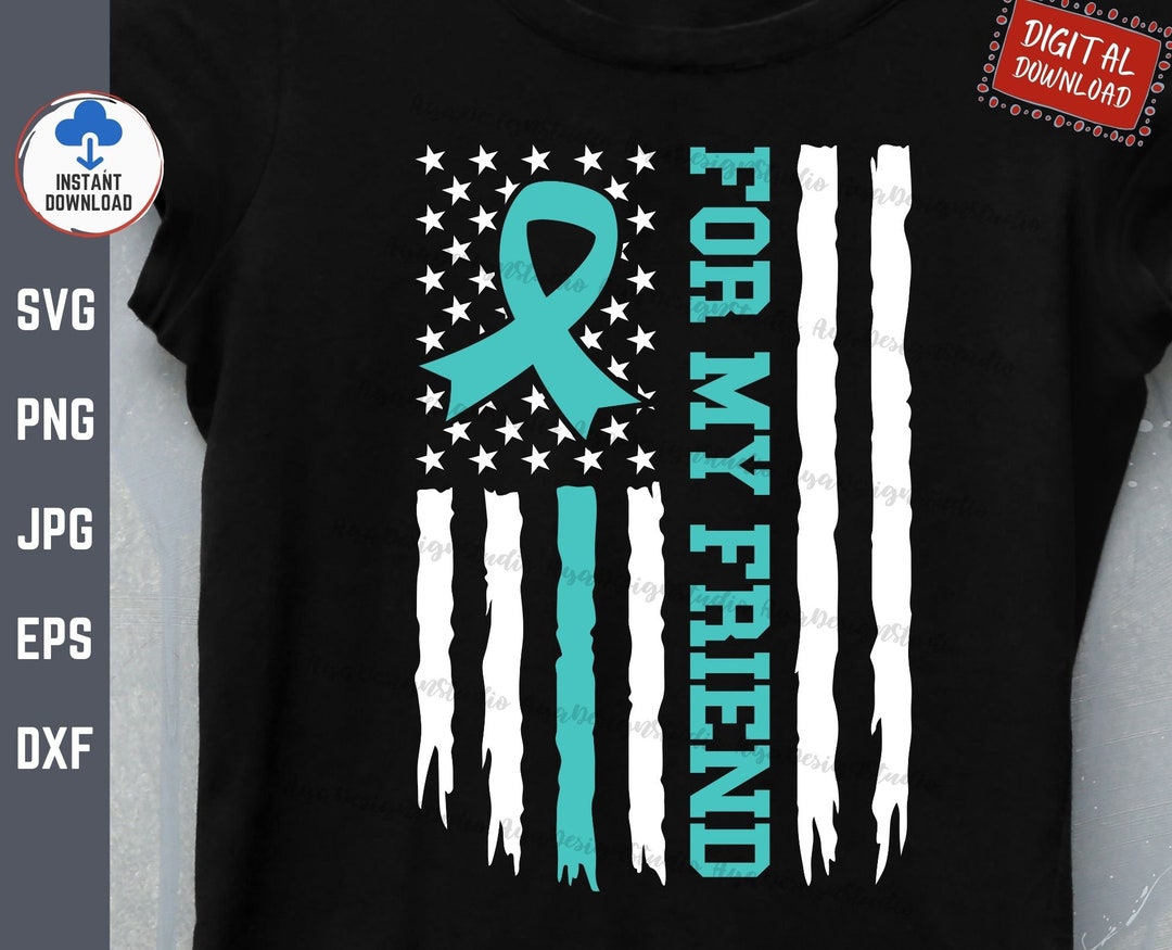 Ovarian Cancer USA Flag Svg, Ovarian Cancer Awareness American Flag Svg ...