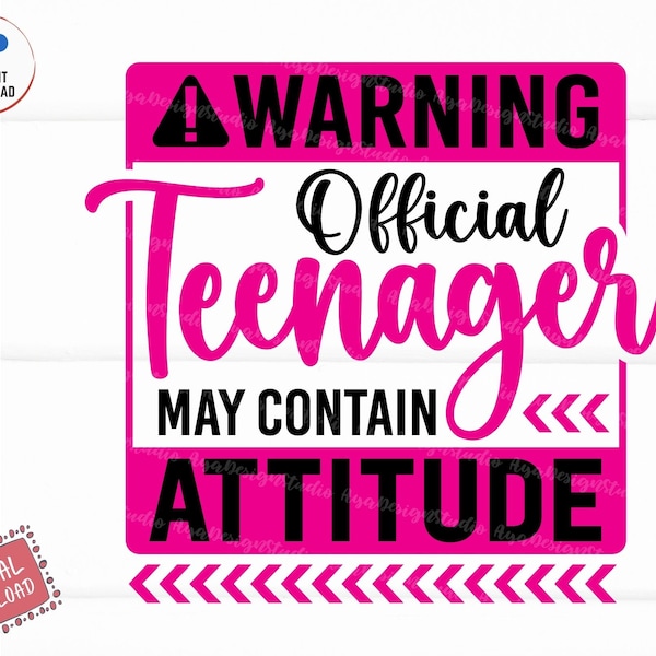 Official Teenager May Contain Attitude Svg - Etsy