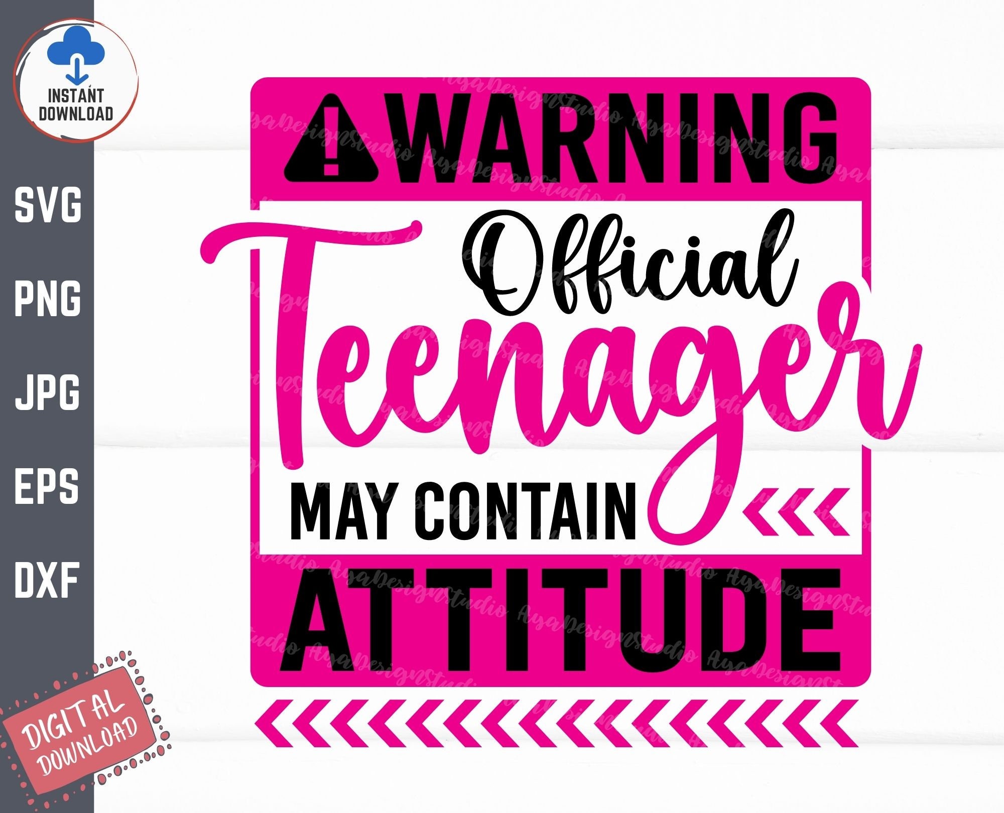 Warning Official Teenager Svg 13th Birthday Girl Svg Warning - Etsy