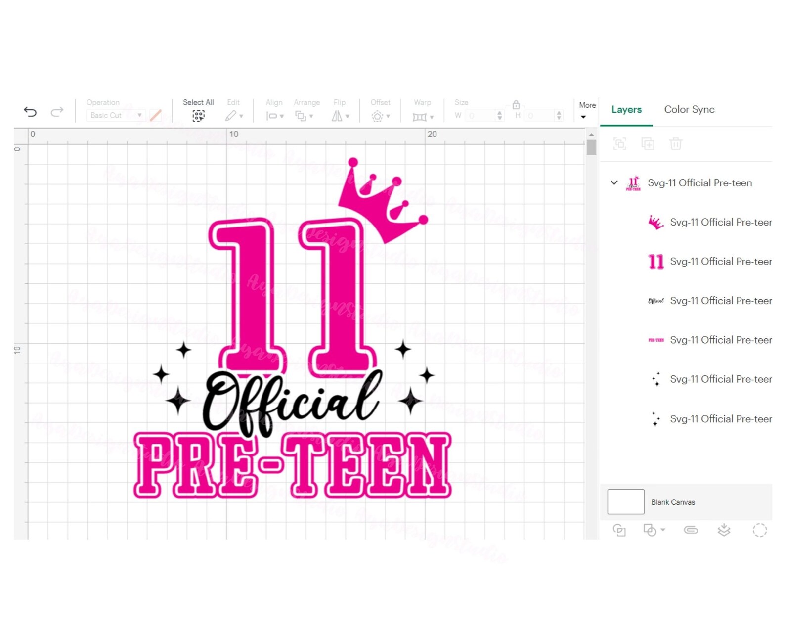 11 Official Pre-teen Svg, 11th Birthday Girl Svg, Official Pre-teen ...