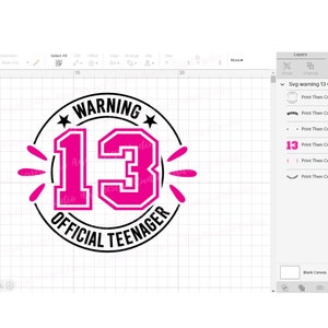Warning 13 Official Teenager Svg, 13th Birthday Girl Svg, Warning ...