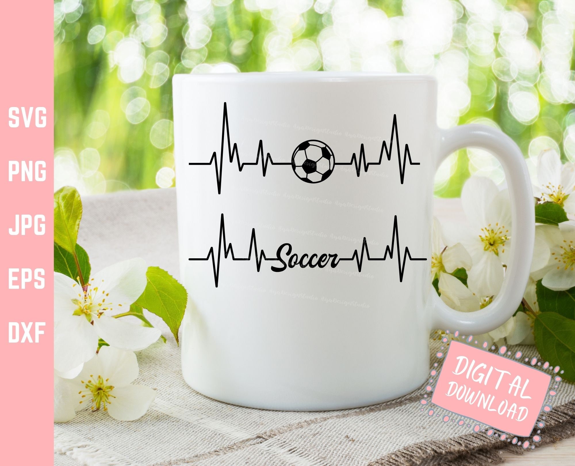 Soccer Heart Beat Svg, Football Heart Beat Svg, Love Cup Heart Beat Svg ...