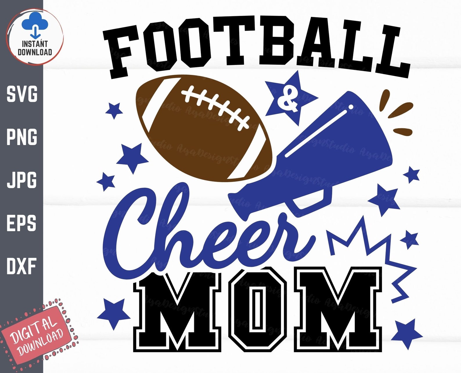 Football And Cheer Mom Svg Football Cheer Mom Svg Proud Etsy