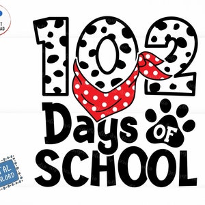 102 Days of School Svg, Boy Dalmatian Svg, 102 Days of School Dalmatian ...