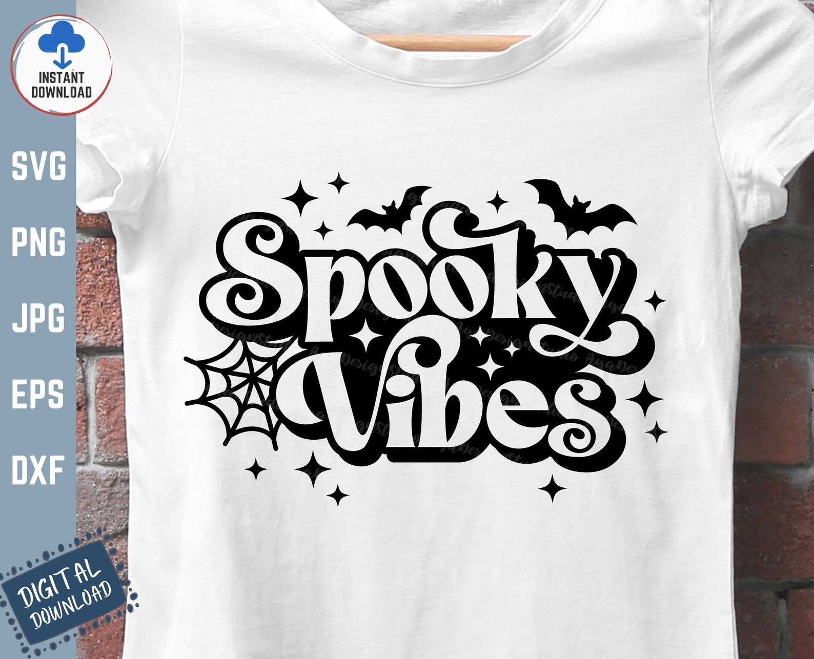 Retro Spooky Vibes Svg, Spooky Vibes Svg, Halloween Matching Svg, Funny ...