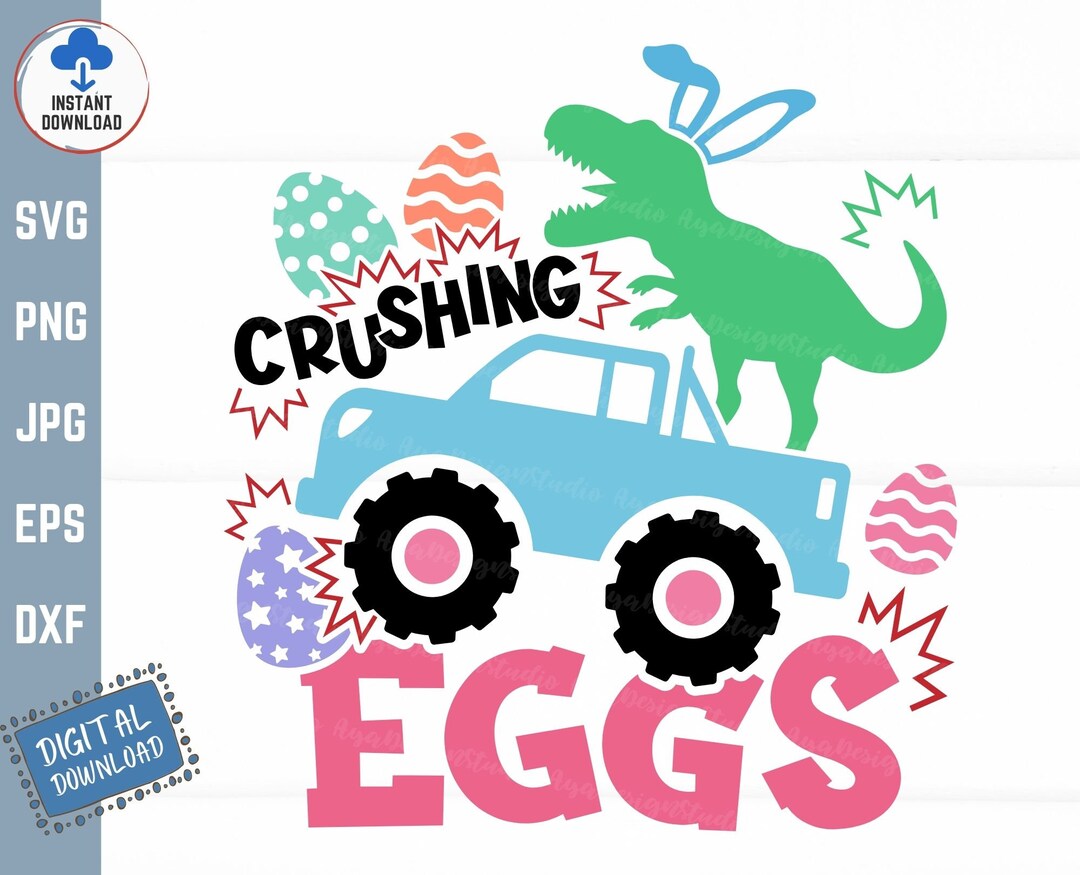 Crushing Eggs Svg, Easter Egg Crusher Svg, Crushing Eggs Monster Truck ...