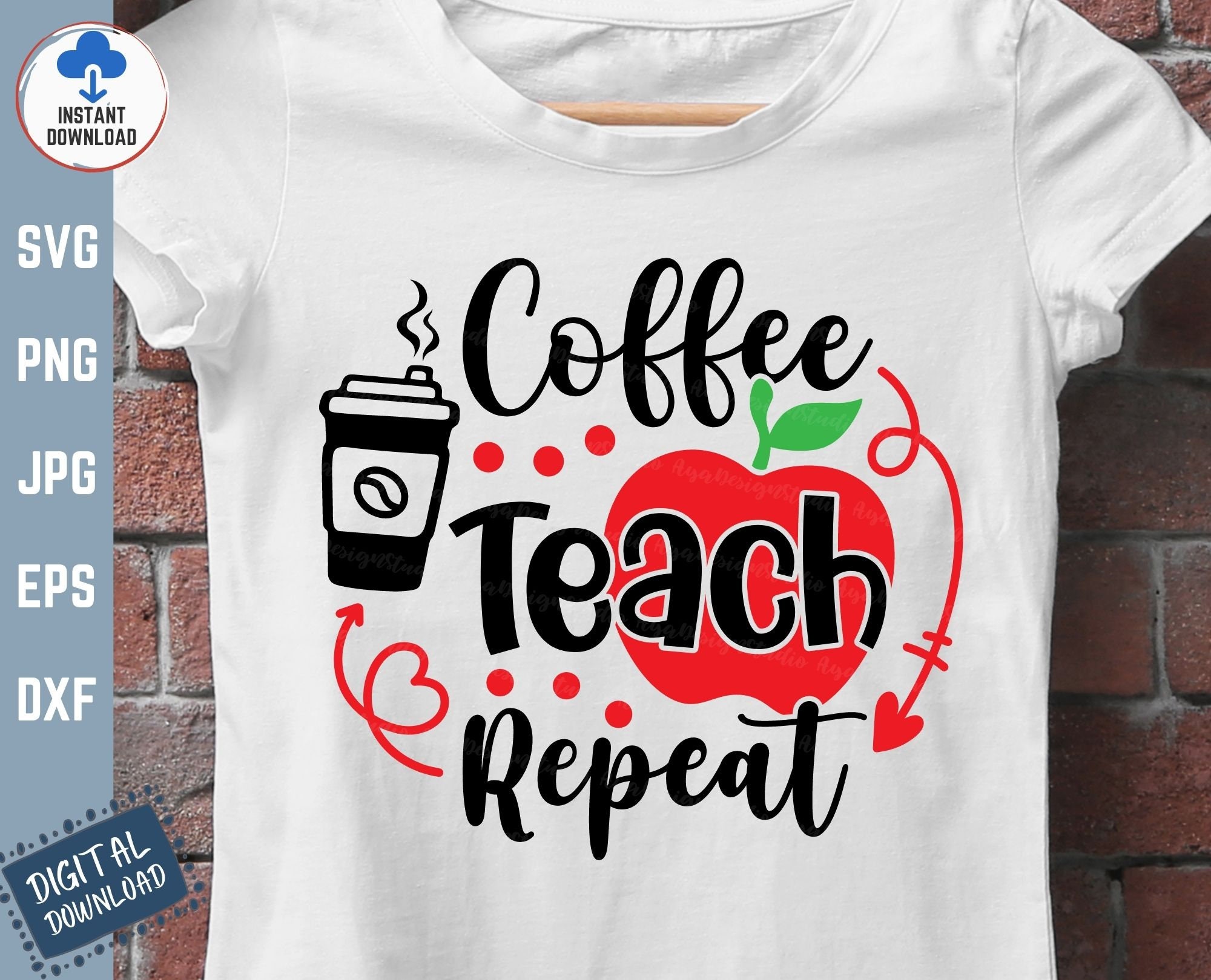 Coffee Teach Repeat Svg, Teach Repeat Svg, Teacher Back to School Svg ...